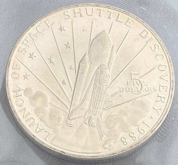 1988 Space Shuttle Discovery $5 Commemorative Coin - Metzger Property ...