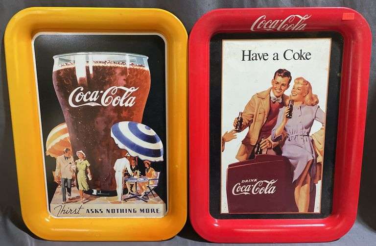 “Have A Coke” 1991 Coke Brand Tray, “Thirst Asks Nothing More” 1992 ...