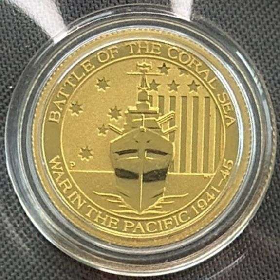 2014 Battle of the Coral Sea 1/10 oz .9999 Fine Gold Coin - Metzger ...