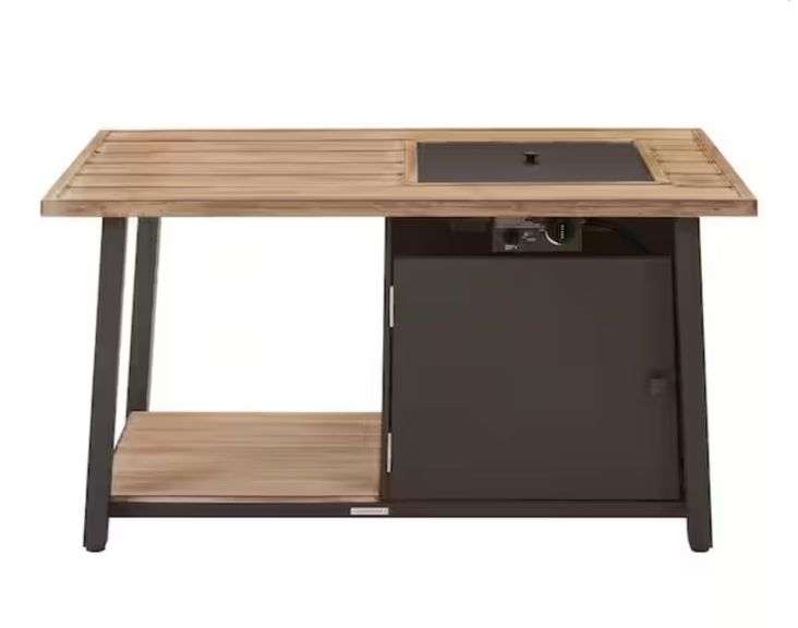 Hampton Bay Fordham 46 in. W 45000 Btu Brown Steel Propane Outdoor Fire ...