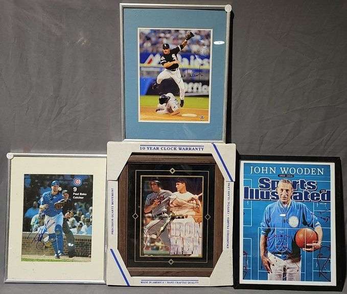 Framed Paul Bako, John Wooden Sports illustrated, Iron Men Framed Clock ...