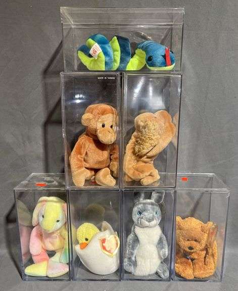 (7) Ty beanie Babies Animals with plastic cases - Metzger Property ...