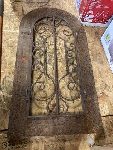 Litton Lane-HAS CRACK!-20 in. x 38 in. Wood Brown Arched Window ...