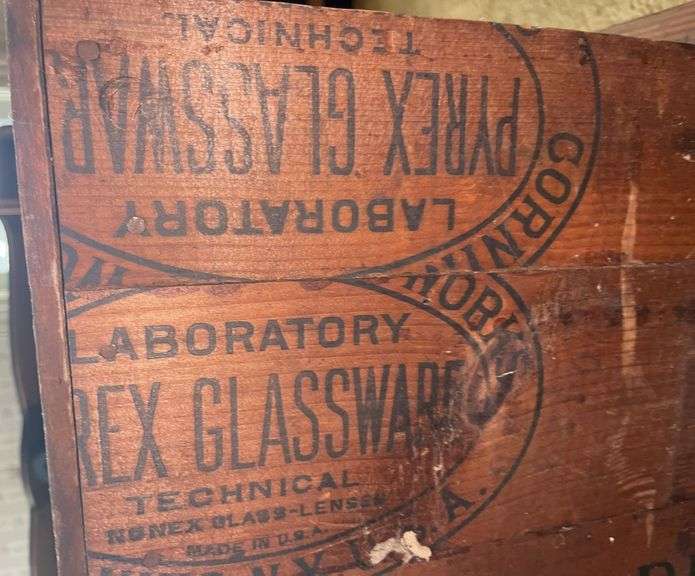 Pyrex Glassware Laboratory Wood Crate/Box 13 1/2x14 1/2x16 - Metzger ...
