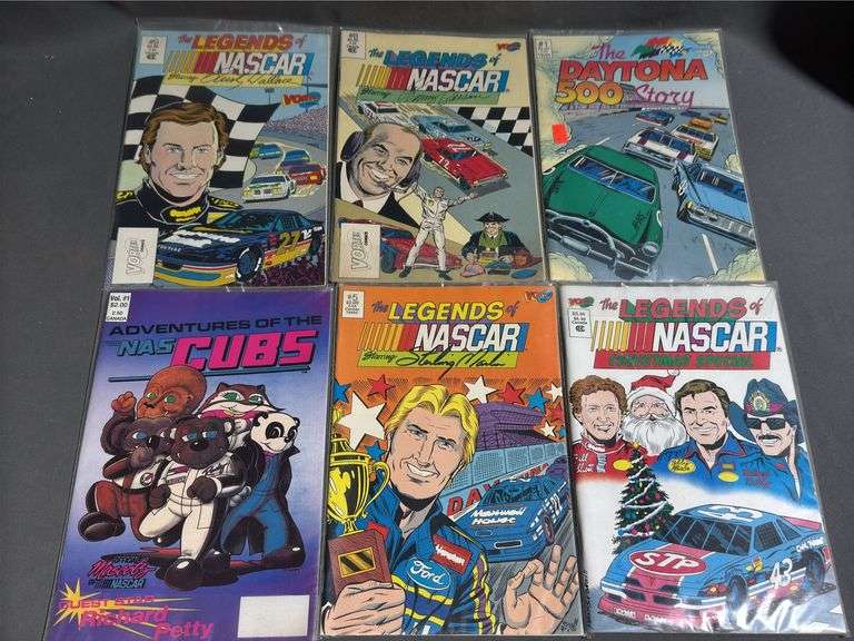 (6) NASCAR Comic Books inc. The Dayton 500 Story, The Legends of Nasar ...