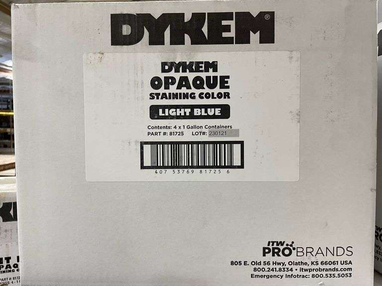 4gal Dykem opaque stain - color light blue - Metzger Property Services, LLC