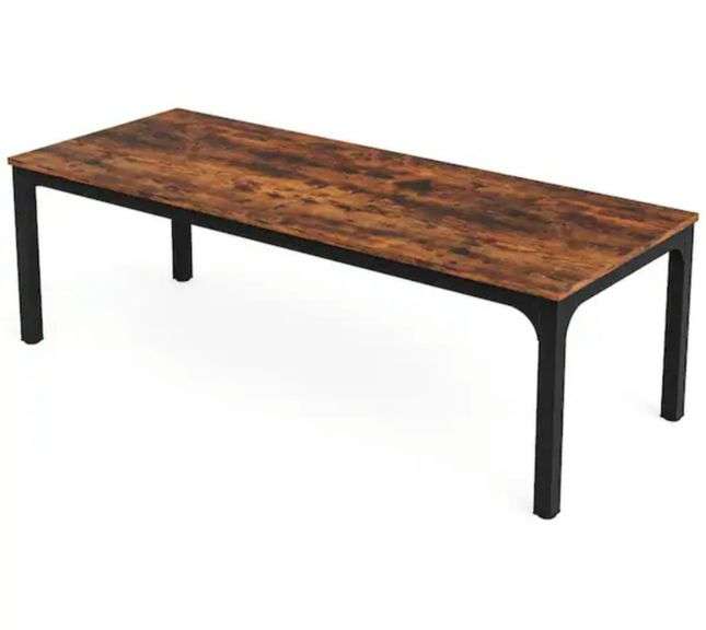 BYBLIGHT Moroni 78.7 in. Rectangle Brown Wood Conference Table Desk ...