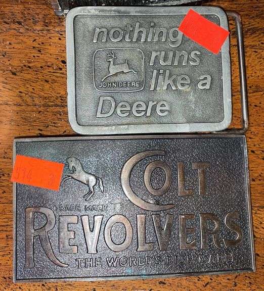 1975 John Deere & Co. Belt Buckle, Colt Revolvers Metal Belt Buckle ...