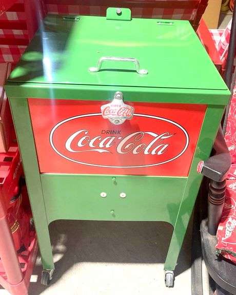 Gor-Don Metal Products Green Drink Coca-Cola Rolling Cooler - Metzger ...