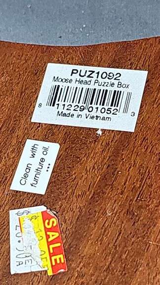 Wood Moose Puzzle Box 4" - Metzger Property Services, LLC