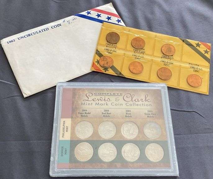 1982 Uncirculated Coin Set & Lewis and Clark Mint Mark Coin Collection ...