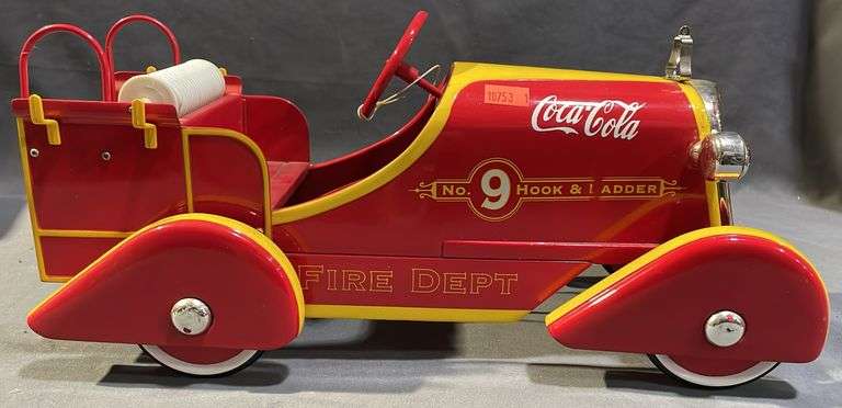 Metal Coca-Cola no. 9 hook & ladder fire dept truck model 13.5”L ...