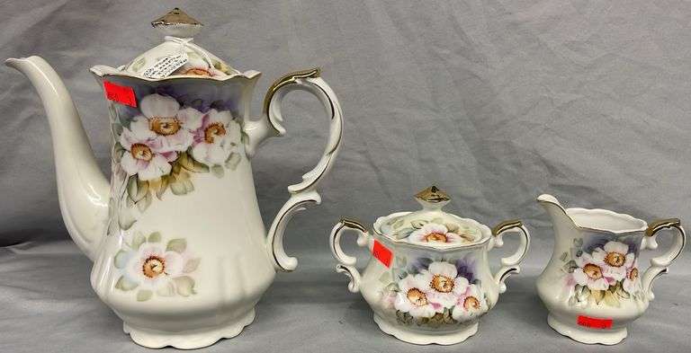 Lefton China hand painted KF2520 tea set including teapot, cream ...
