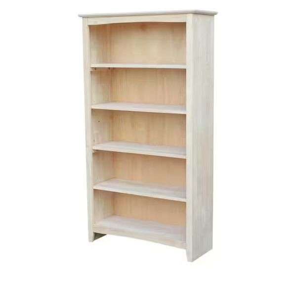 International Concepts 60 in. Unfinished Wood 5-shelf Standard Bookcase ...