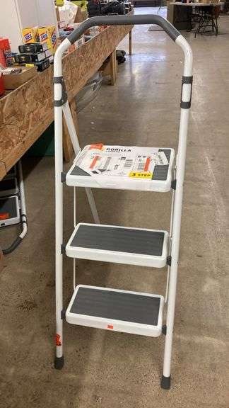 Gorilla 2-Step Compact Steel Step Stool, 225 lbs. Load Capacity Type II ...