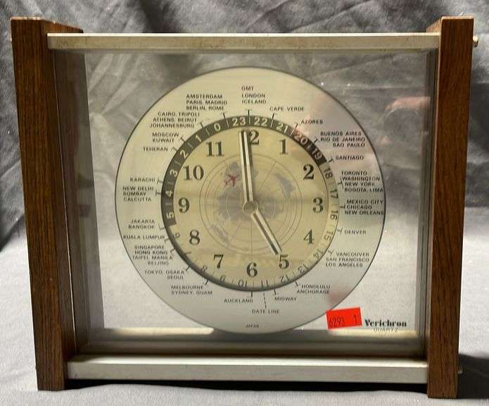 Verichron Quartz world clock 8”x9” - Metzger Property Services, LLC