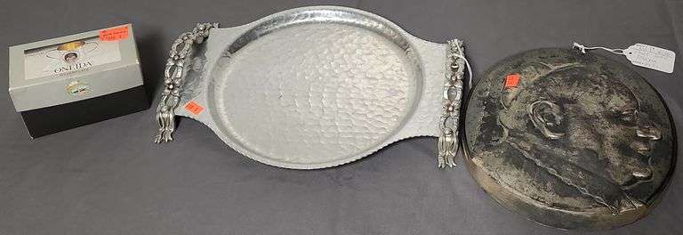 Oneida Silverplate Portrait Child Cup, Pope Wall Plaque, Hand Wright ...