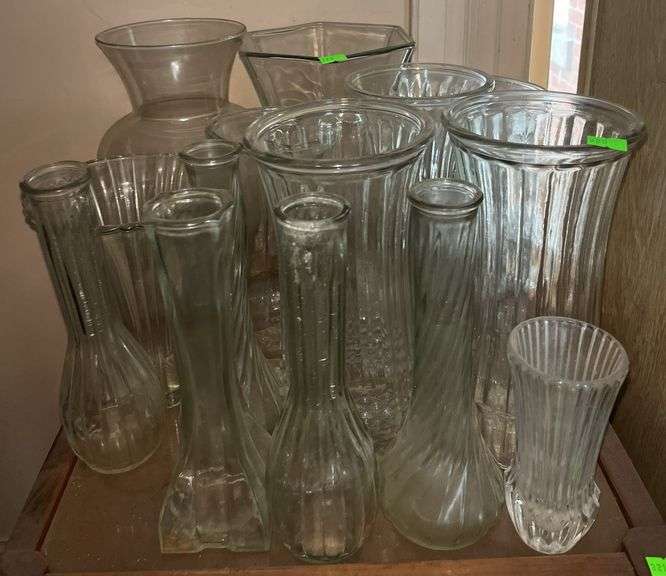 Clear glass vase assortment - Metzger Property Services, LLC