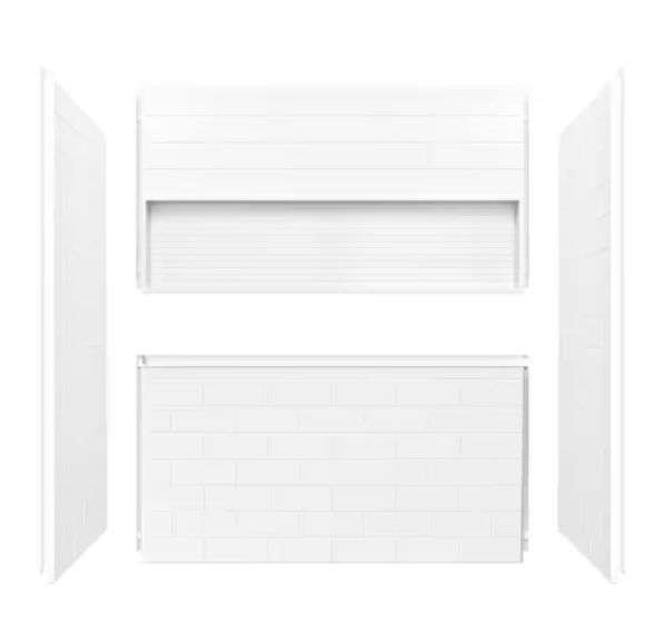 Nextile 30 in. x 60 in. x 60 in. 4-Piece Direct-to-Alcove Tub Surround in White - Metzger ...