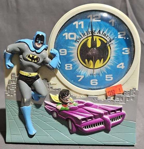 1974 Batman & Robin Janex Corp Plastic Talking Alarm Clock 6.5" x 7 ...