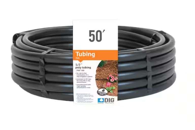 DIG 1/2 in. (.700 O.D.) x 50 ft. Poly Drip Irrigation Tubing - Metzger ...