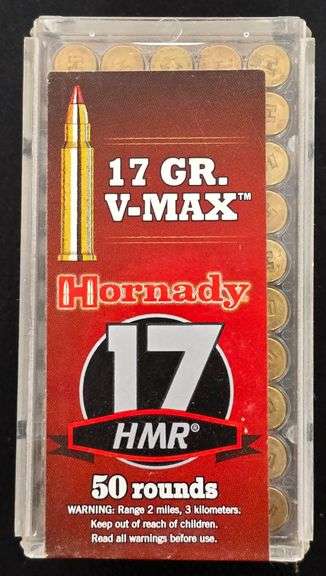 Hornady V-Max .17 HMR 17 gr. Ammunition - 50 Rounds - Metzger Property ...