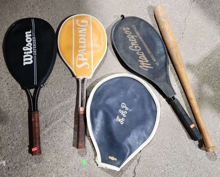 (3) Tennis Racquets inc. Mac Gregor & (2) Wilson, (4) Tennis Raquets ...