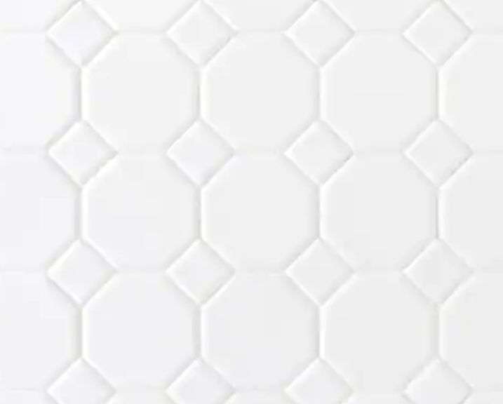 Daltile Restore Octagon and Dot Matte White with White Dot 12 in. x 12 ...