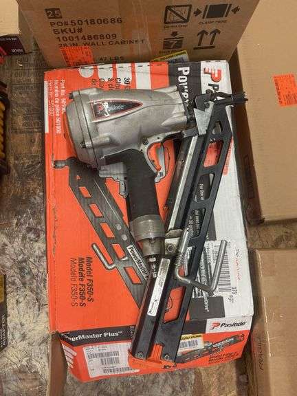 Paslode Pneumatic 3-1/2 in. 30 degree Air Corded PowerMaster Plus Clipped-Head Framing Nailer ...