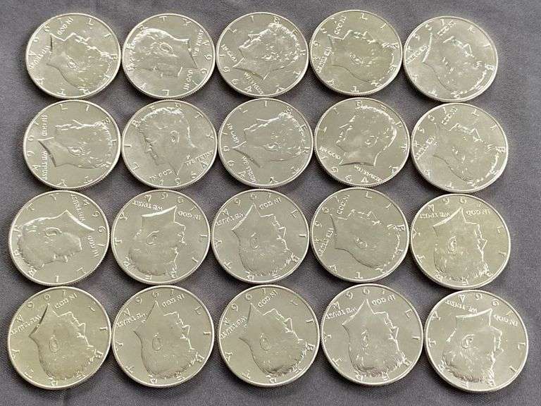 (20) 1964-D Kennedy Half Dollars (in coin case) - Metzger Property ...