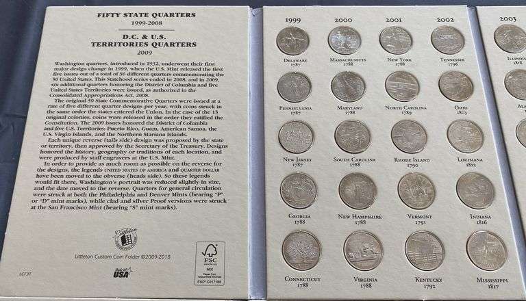 Fifty State Quarters Book 1999-2008 (52 Coins), America’s National Park ...