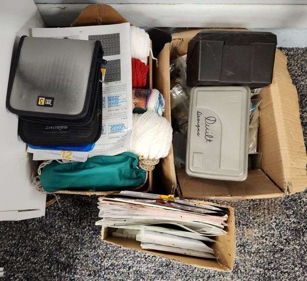 Designs Magazines, Sewing Machine Part Assortment, Yarn & Floppy Disks ...
