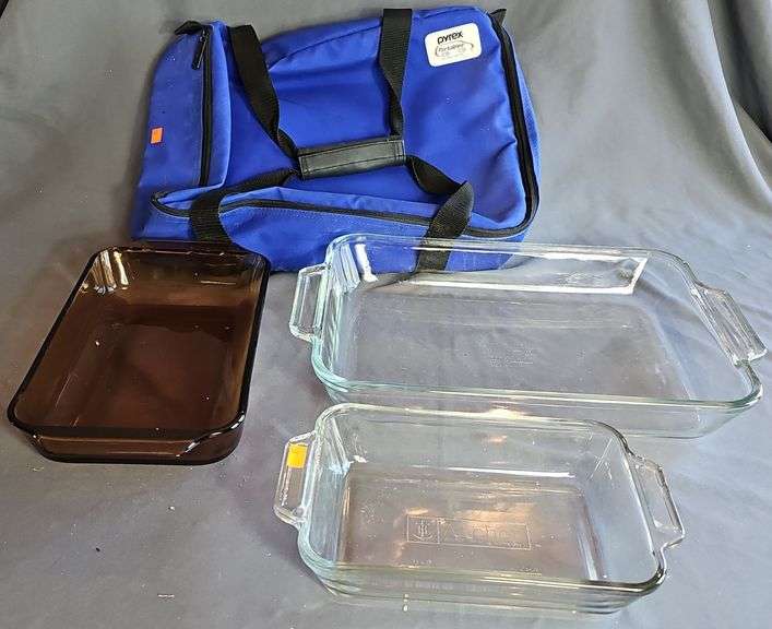 Glass Pyrex Baking Pan with Carrying Case, Anchor Hocking Small Glass ...