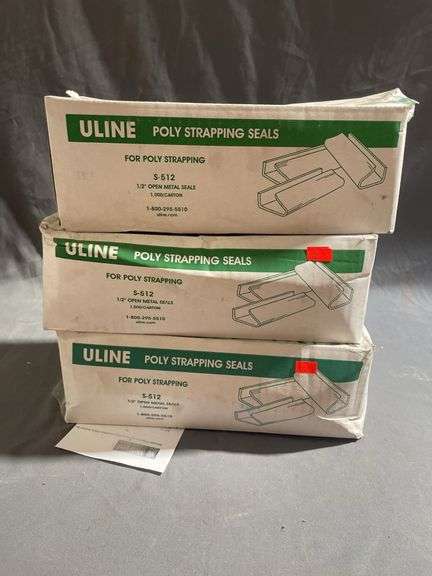 (3 boxes) Uline poly strapping seals S-512 1/2” open metal seals 1,000 ...