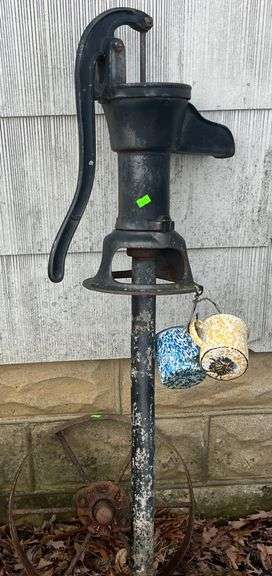 Hand well pump and steel wheel 16in - Metzger Property Services, LLC