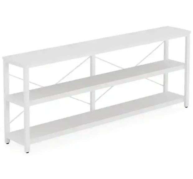 BYBLIGHT Turrella 70.9 in. White Rectangle Wood Console Table, Modern ...