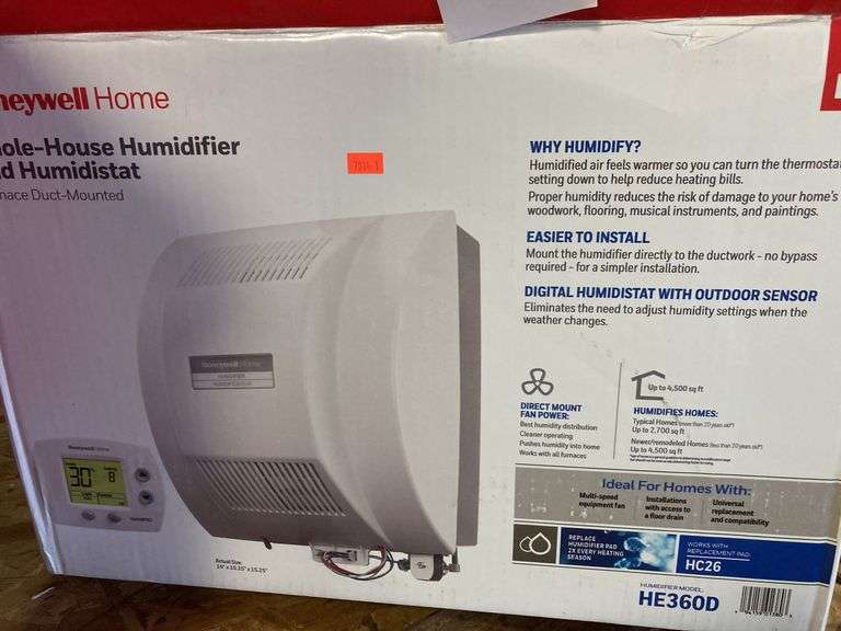 HE360D 18 Gal. Powered Flow-Through Whole House Humidifier-USED ...