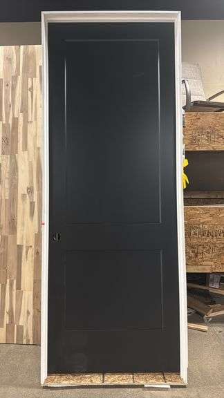 Black interior right hand pre hung door 36”x96” has damage on back ...