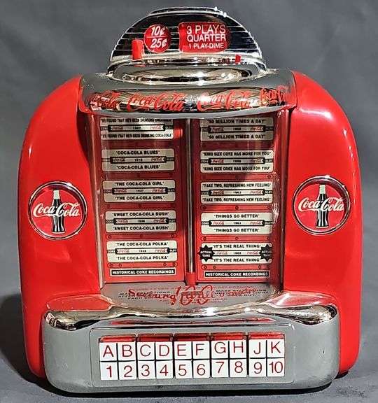 Coca-Cola Tabletop Jukebox Collectible Musical Bank - Metzger Property ...