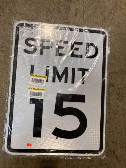 Electromark 24”x18”-BLK/WHY TRAFFIC SPEED 15 mph sign - Metzger ...