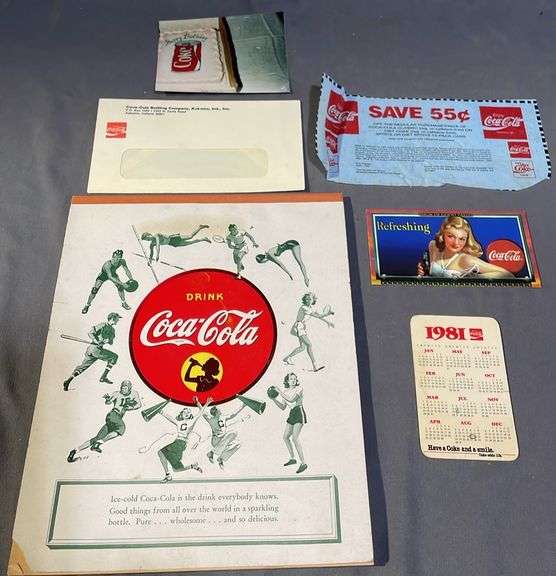 Drink Coca-Cola Lined Paper Notepad, 1996 Refreshing Coca-Cola “Sign of ...