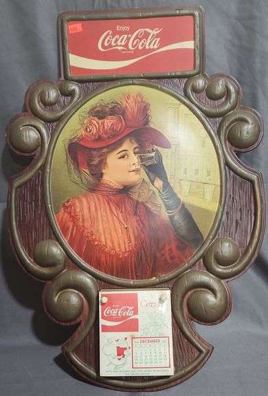 Enjoy Coca-Cola Plastic "Lady Drinking Coke" Advertising Sign with 1976 ...