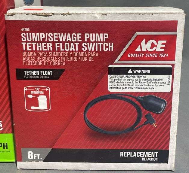 Ace Sumo/Sewage Pump Tether Float Switch 8 Ft. Replacement & Ace Aluminum Submersible Sump Pump ...
