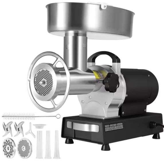 VEVOR Electric Meat Grinder 992 lbs./H Capacity 1100-Watts Silver Meat Mincer Carbon Steel ...