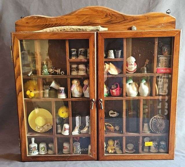 Jay Imports Co. Wood/Glass Hanging Display Cabinet with Contents Inc ...