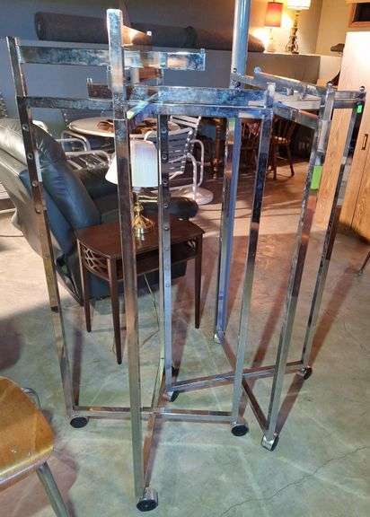 (2) Metal clothing racks on casters - Metzger Property Services, LLC