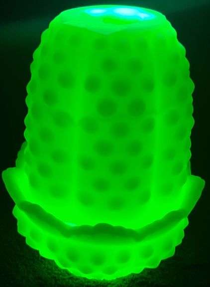 Fenton Custard Uranium Satin Glass Fairy Lamp - Metzger Property ...