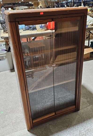 Wood Stereo Cabinet with Glass Doors 24" x 17" x 42.25" - Metzger ...