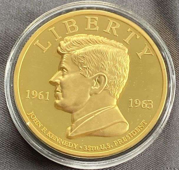 2016 American Mint John F. Kennedy High Relief Proof Gold Round ...