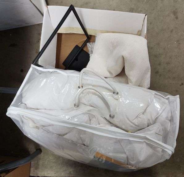Down comforter full/queen, curtains, display stand - Metzger Property ...